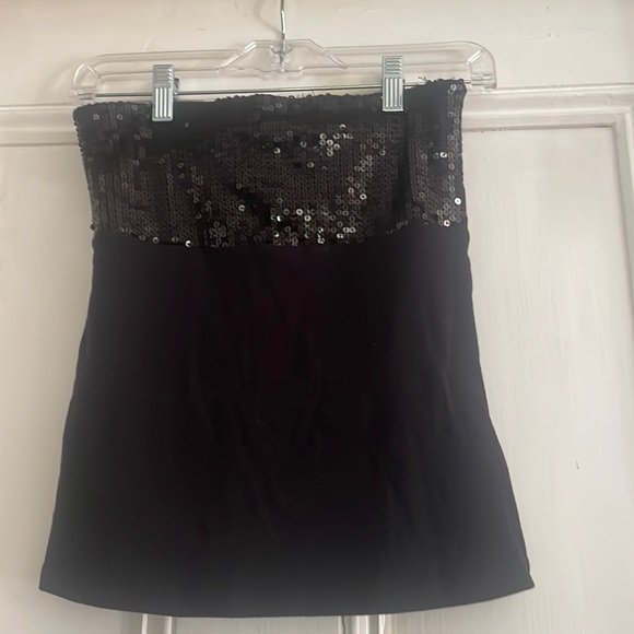 Urban Behavior | Tops | Y2k Black Sparkly Tube Top | Poshmark
